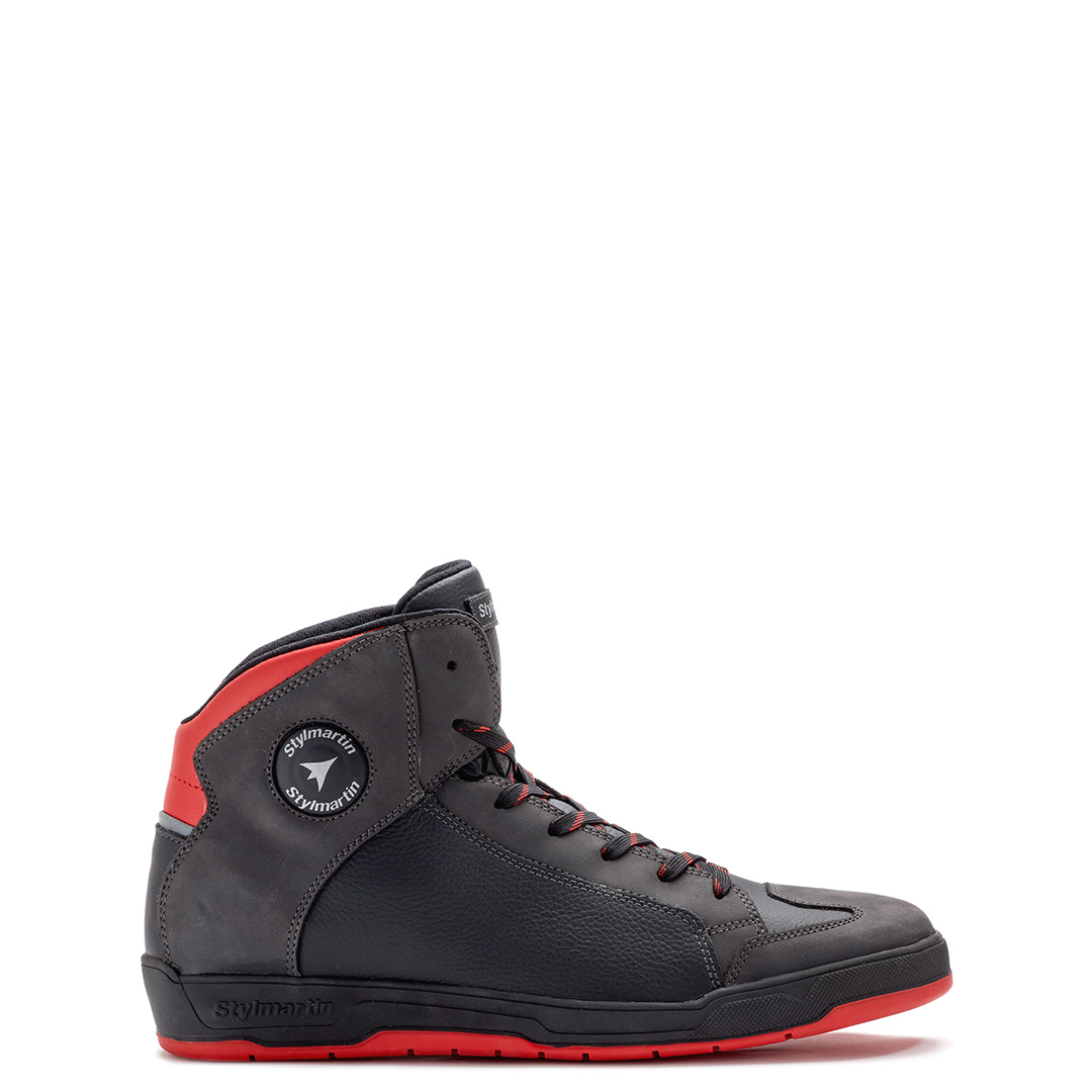 Double WP Black & Red Armoured Motorcycle Shoes