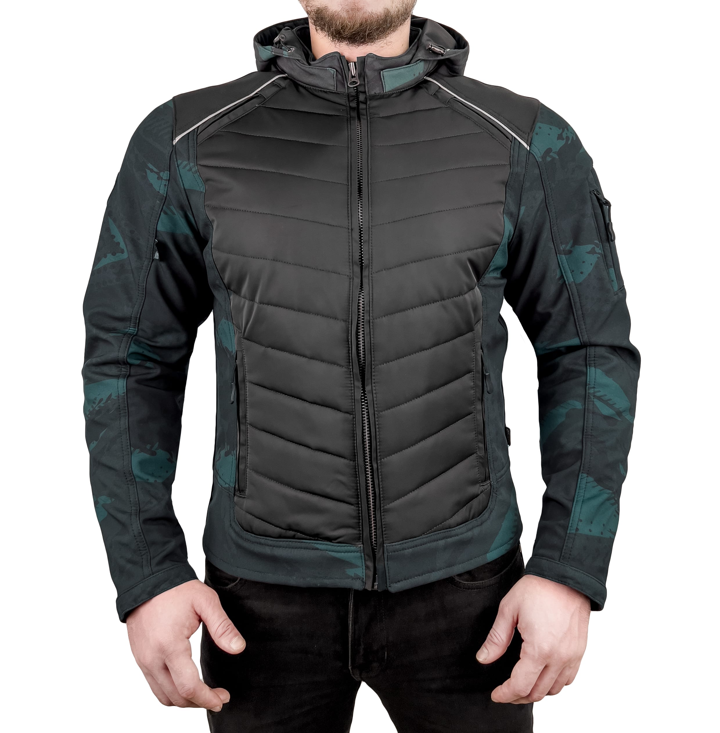 EVEREST Petrol Camo Armoured Motorcycle Jacket