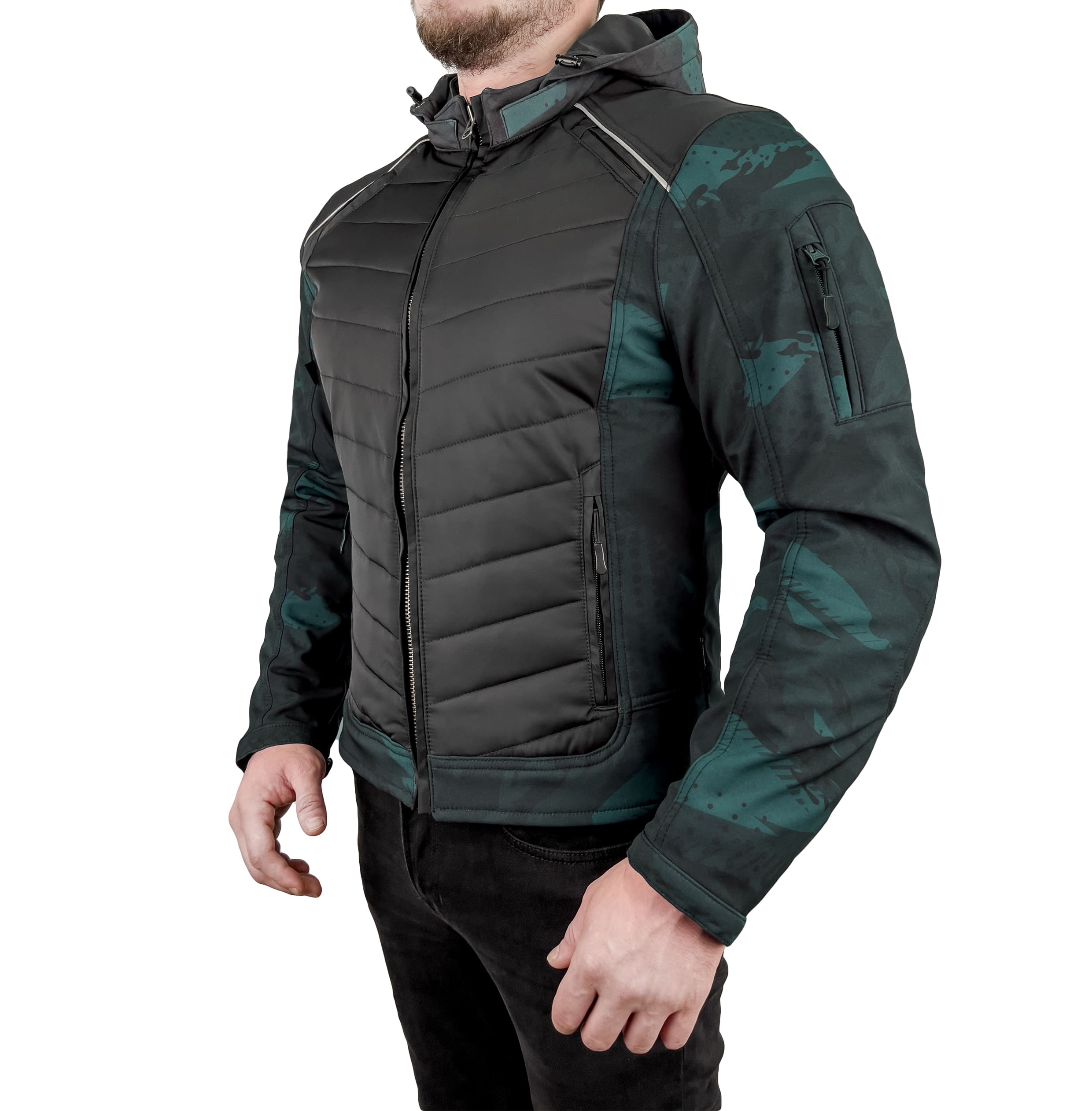 EVEREST Petrol Camo Armoured Motorcycle Jacket